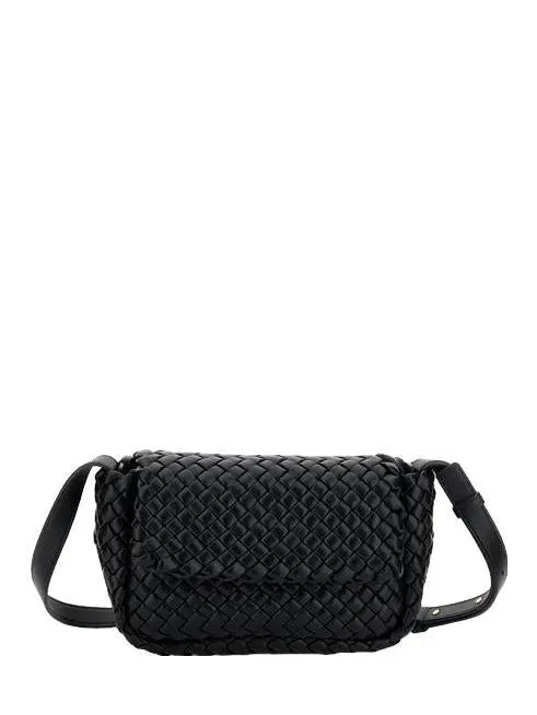 Bottega Veneta Padded Woven Shoulder Bag - Black