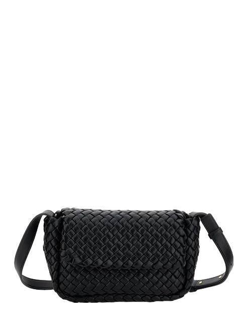 Bottega Veneta Padded Woven Shoulder Bag - Nero