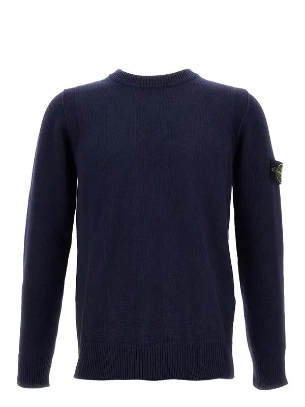 Stone Island Crewneck Jersey Sweater - Blue