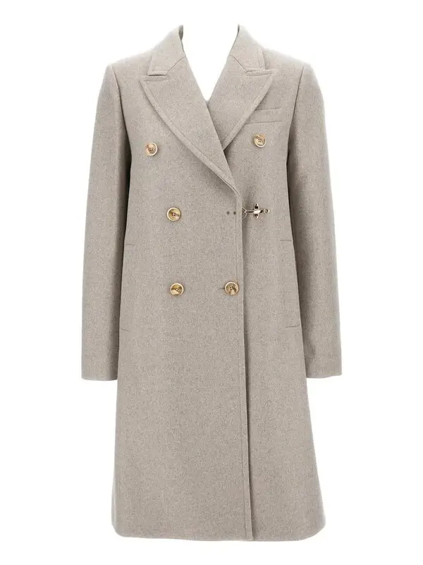 FAY Long Double-breasted Coat - Rose