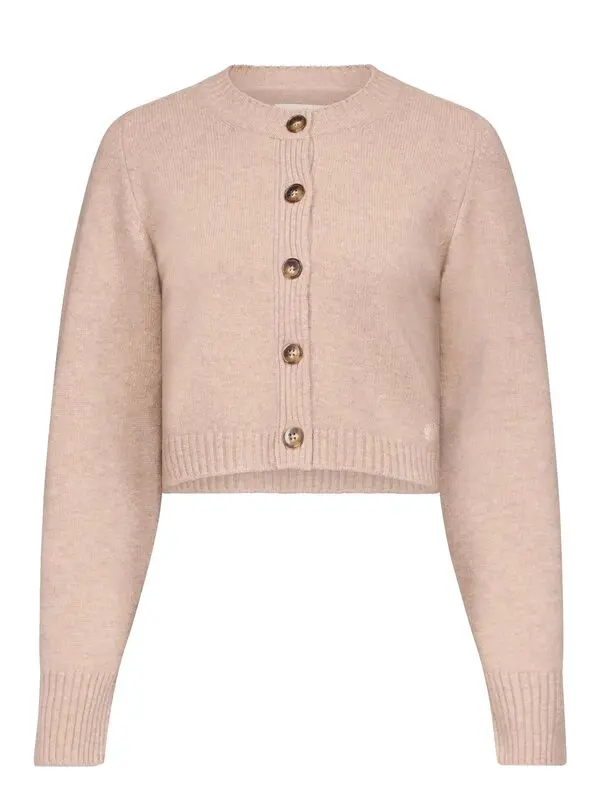 Loulou De Saison Zephir Lds Cropped Cardigan - Beige