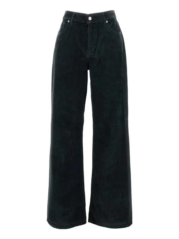 HAIKURE Korea Ribbed Cotton Jeans - Black