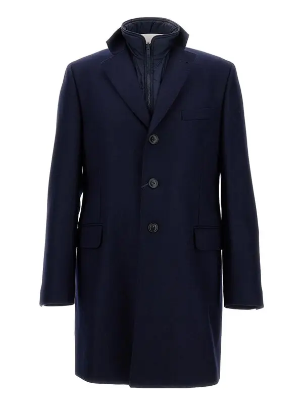 FAY Single-breasted Coat - Blue