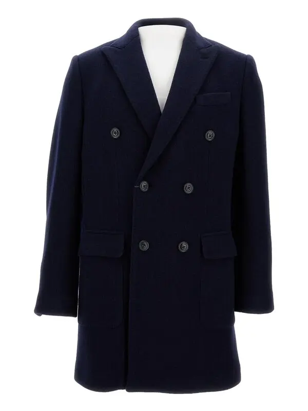 FAY Double-breasted Coat - Blue