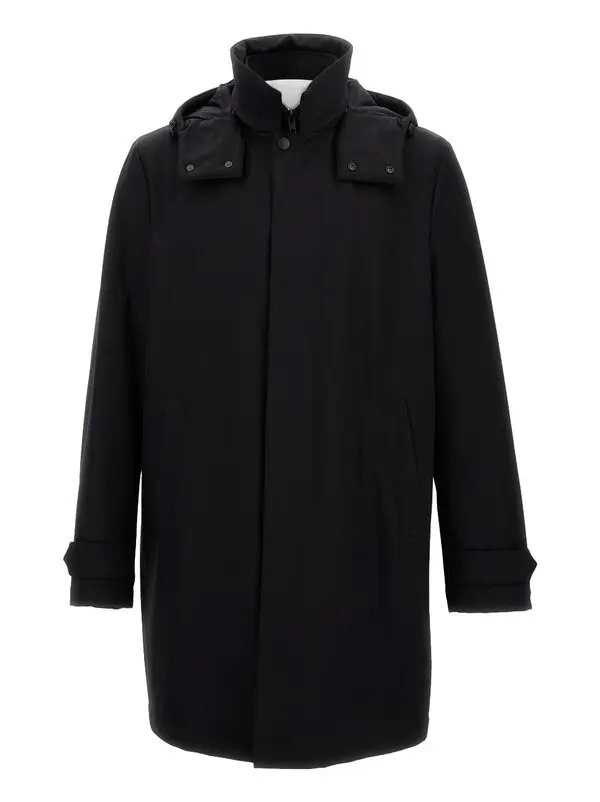 FAY Morning Travel Jersey Coat - Black