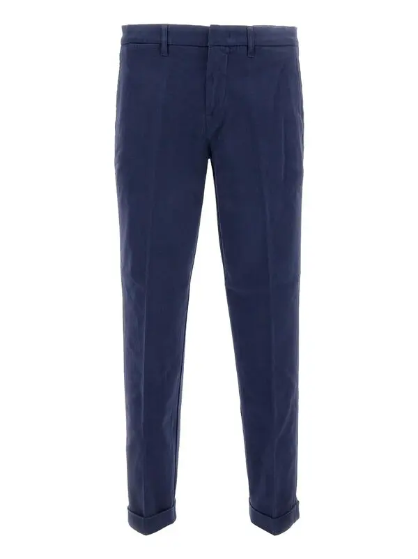 FAY Capri Garment-dyed Pants - Blue
