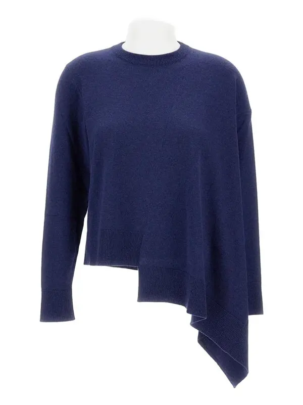 Alexander McQueen Asymmetric Crewneck Sweater - Blue