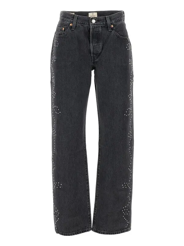 LEVI'S 501 '90s Straight Leg Jeans With Studs - Grey