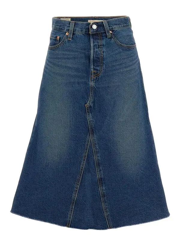 LEVI'S Deconstructed Denim Trapeze Skirt - Blue