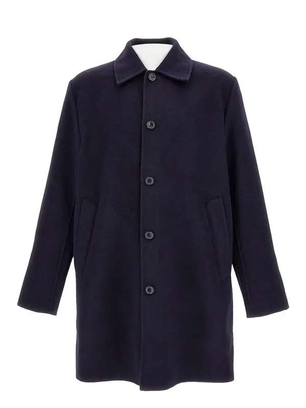 Paul Smith Wool-blend Long Coat - Blue