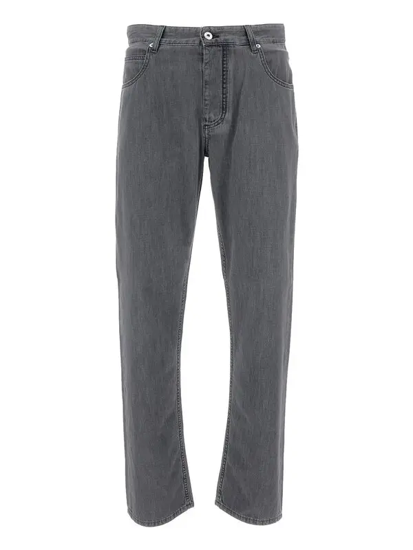 Bottega Veneta Slim-fit Denim Pants - Grey