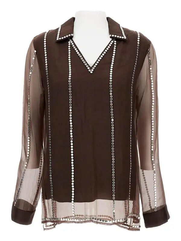 WALES BONNER Organza Shirt - Brown