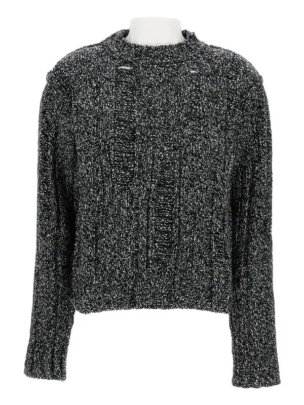 DURAZZI MILANO Mouliné Worn Effect Sweater - Black
