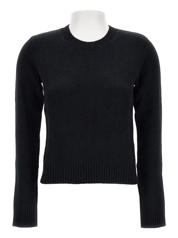 LISA YANG Long Sleeve Crewneck Sweater - Black