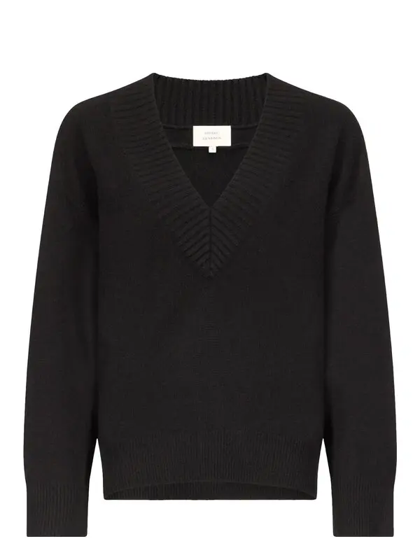 Loulou De Saison Long Sleeve V-neck Sweater - Black