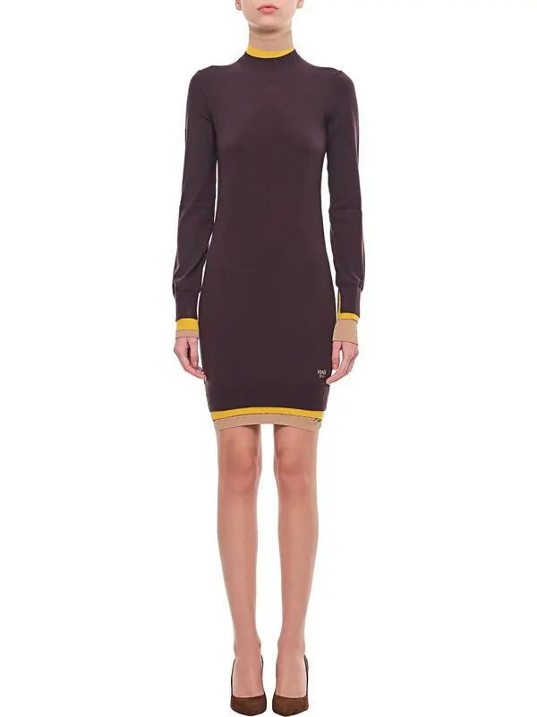 Fendi Short Dress With Layered Trims - Viola