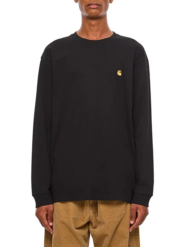 Carhartt Work In Progress Chase Long-sleeve Sweater With Logo - Black