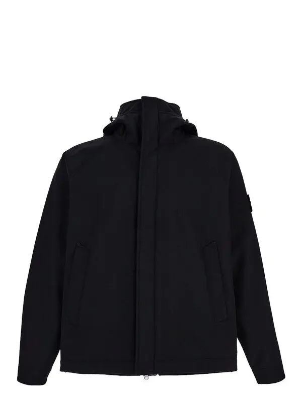 Stone Island Soft Shell Jacket With E. Dye Technology - Black