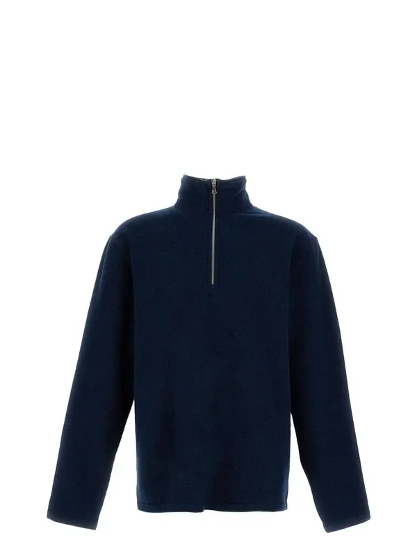 RIER Wool High-neck Zip Up Sweatshirt - Blue