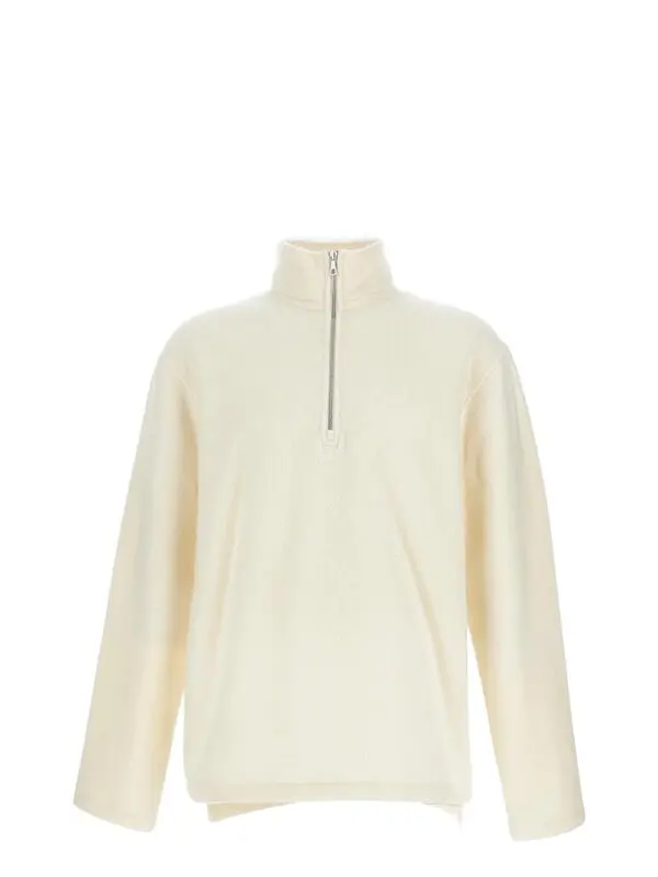 RIER Wool High-neck Zip-up Sweatshirt - White
