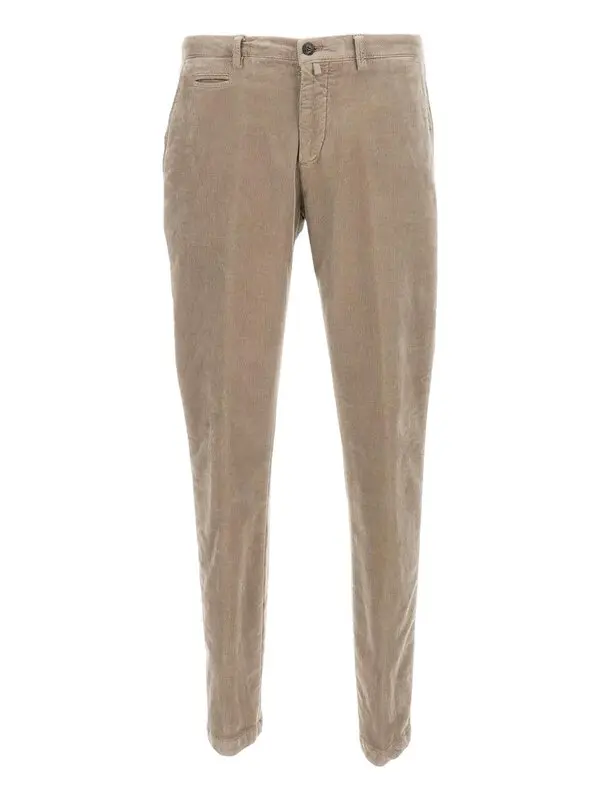 BRIGLIA 1949 Tailored Velvet Trousers - Brown