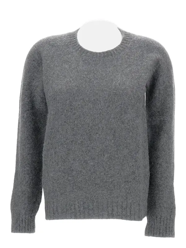 DRUMOHR Brushed Sheared Wool Crewneck Sweater - Grey