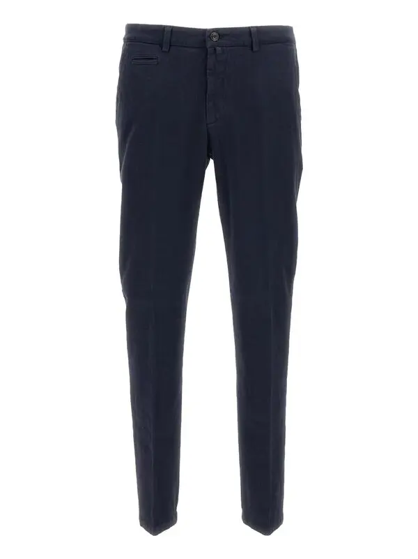 BRIGLIA 1949 Tailored Cotton Trousers - Blue