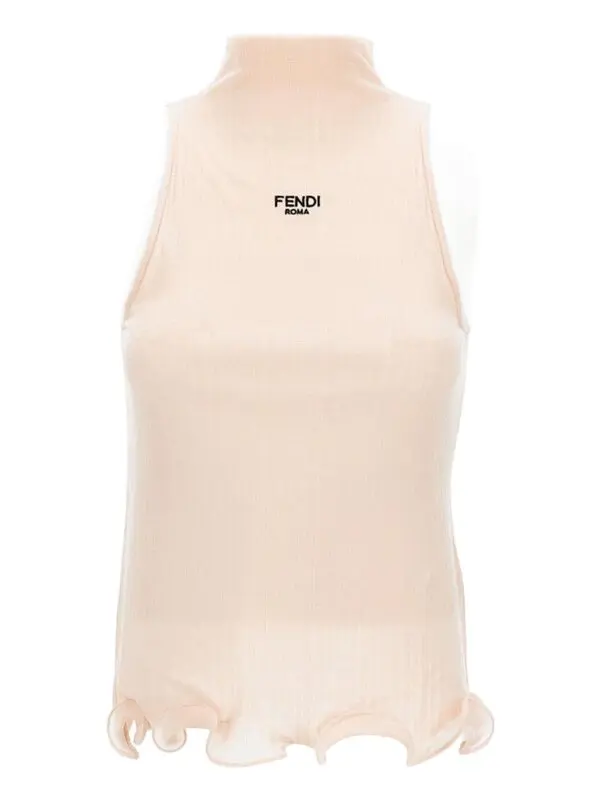 Fendi Ribbed Tank Top - Rose