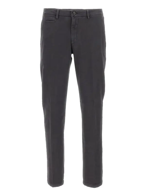 BRIGLIA 1949 Tailored Cotton Trousers - Grey