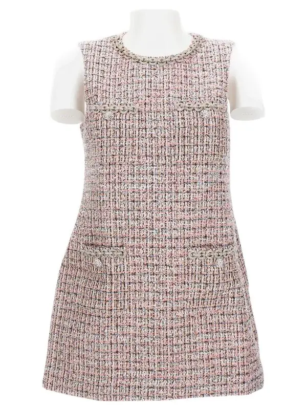 SELF-PORTRAIT Bouclé Midi Dress - Rose