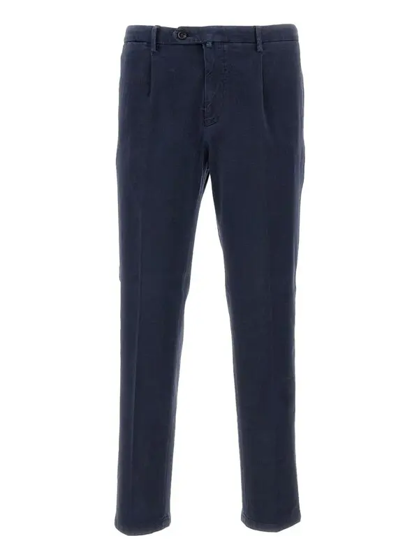 BRIGLIA 1949 Tailored Cotton Trousers - Blue