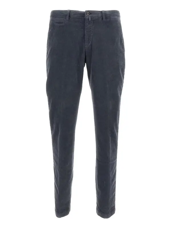 BRIGLIA 1949 Tailored Velvet Trousers - Grey