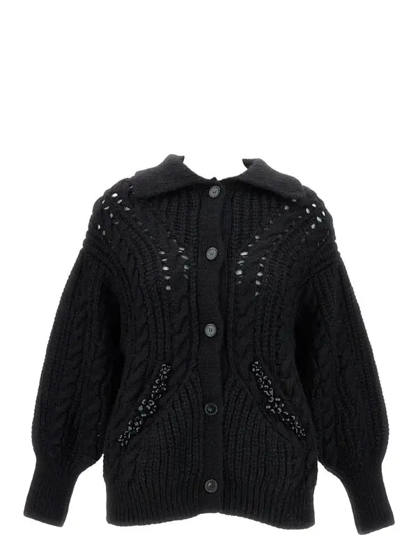 Simone Rocha Knitted Cardigan - Black