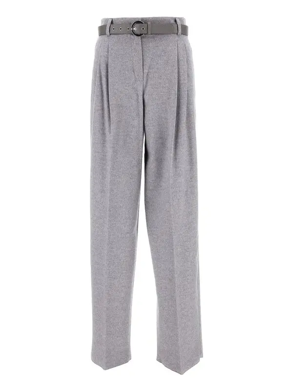 MAX MARA STUDIO Paride Wide-leg Wool Trousers - Grey
