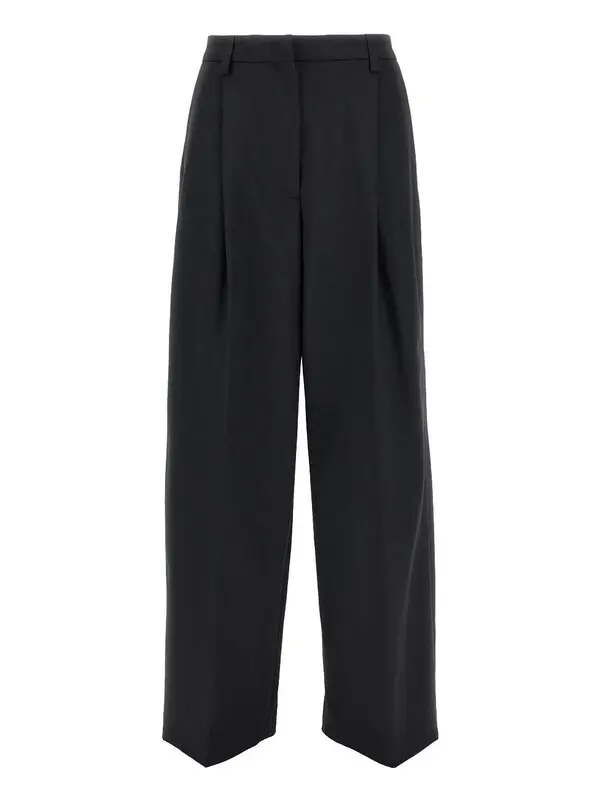 THELATEST Wool Blend Wide Leg Trousers - Black