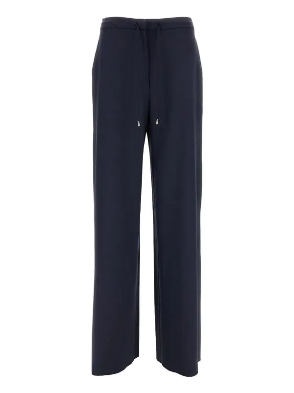 MAX MARA STUDIO Stretch Wool Gabardine Trousers - Blue