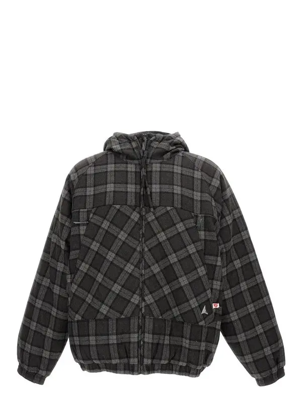 ROA Checked Padded Jacket - Grey
