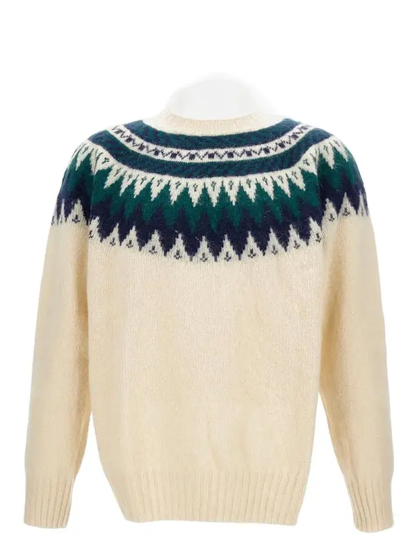 Howlin' Magician In The Mountains Wool Crewneck Sweater - White