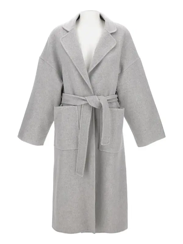 AFTERCOAT Wool Blend Long Coat - Grey