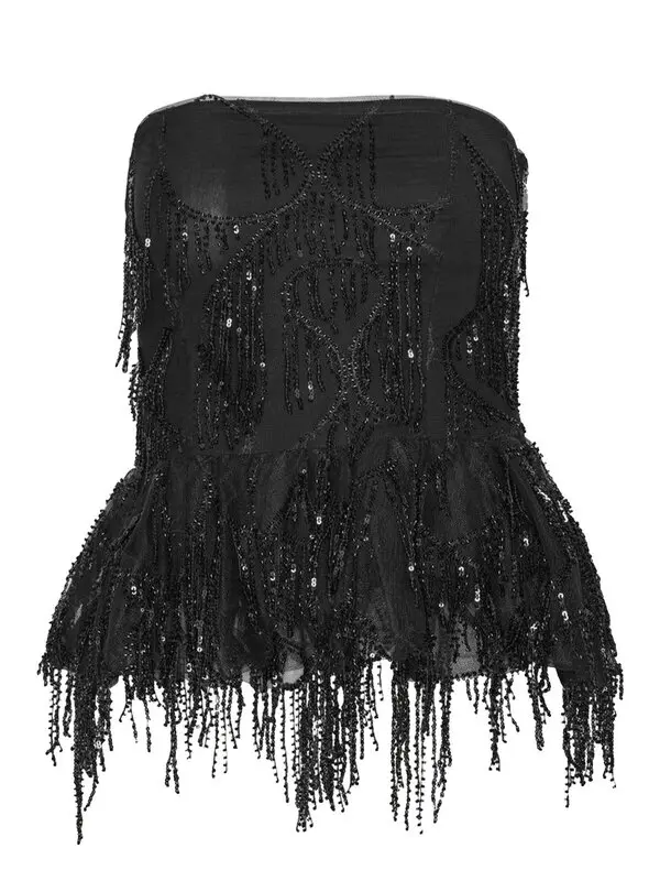 Remain Birger Christensen Sleeveless Sequin Top - Black