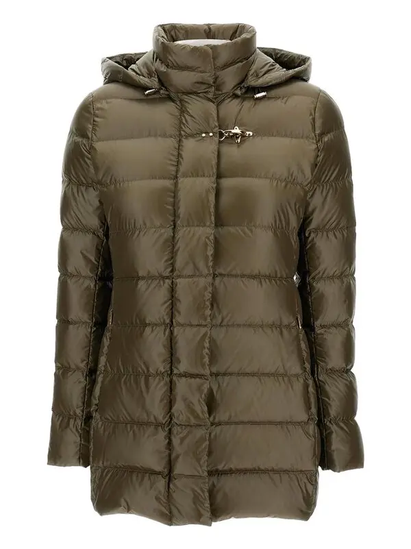 FAY Down Jacket With Hood - Brown