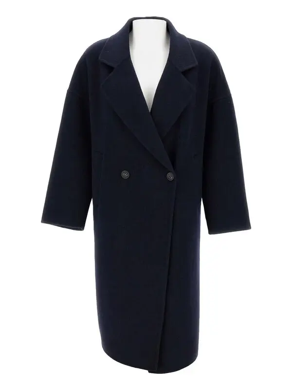 AFTERCOAT Wool-blend Long Coat - Blue