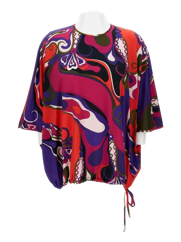 Emilio Pucci Printed Satin Jersey Blouse - Multicolor