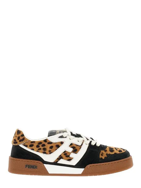 Fendi Lace-up Calf Hair Sneakers - Brown