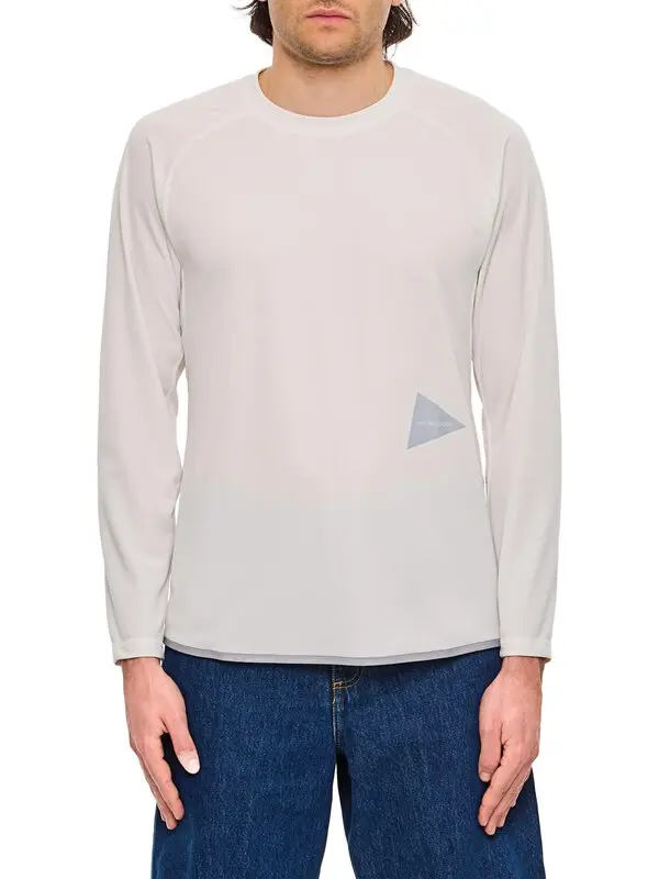 AND WANDER Long Sleeve T-shirt - White