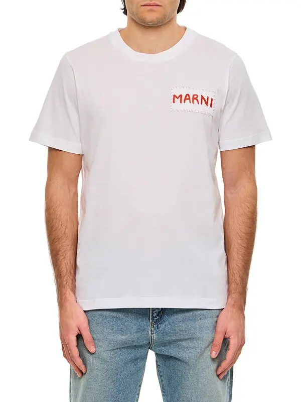 Marni Cotton Mini Logo T-shirt - White