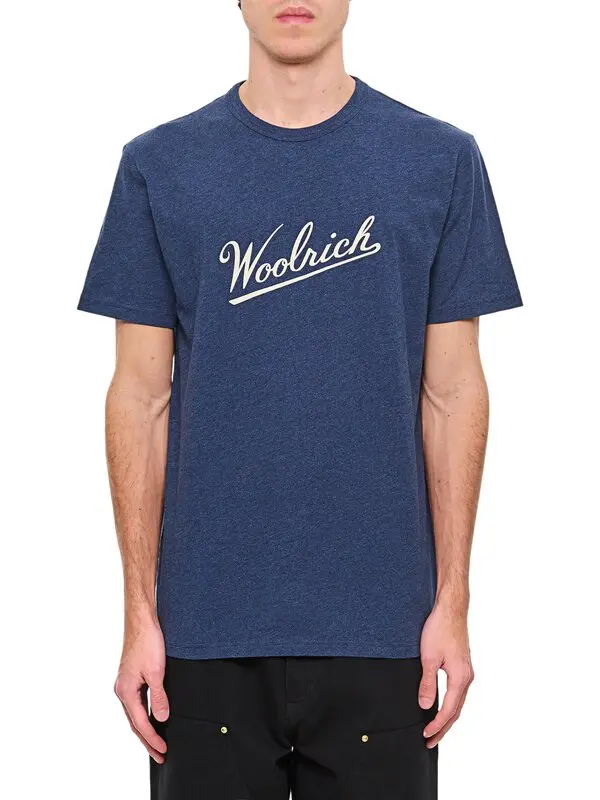 Woolrich Mouline Jersey Logo T-shirt - Blue