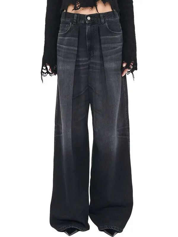 HAIKURE Candy Tencel Wide Leg Jeans - Black