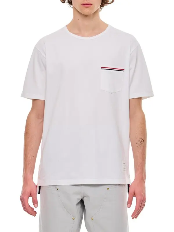Thom Browne T-shirt With Pocket - White