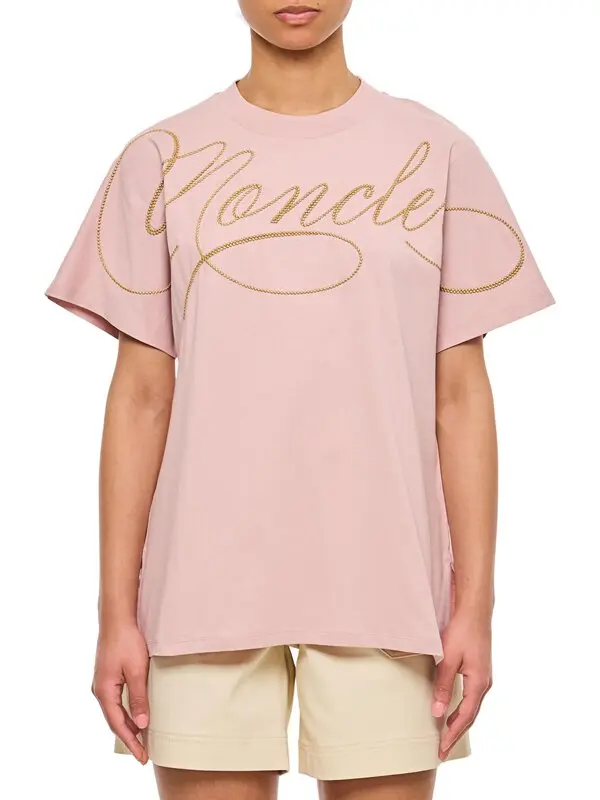 Moncler T-shirt With Logo - Rose